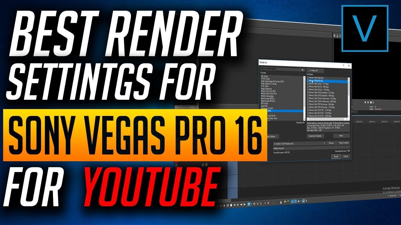 Sony Vegas Pro 16 Render Settings