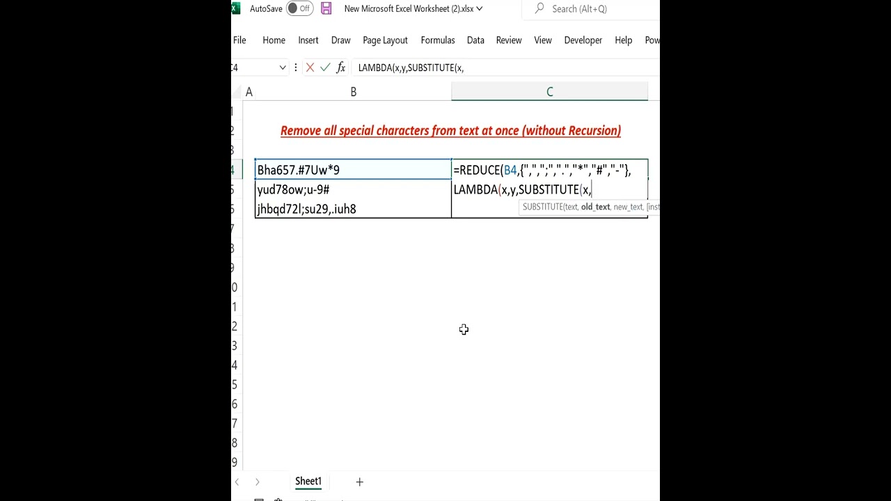 Remove All Special Characters From Text At Once Without Recursion
