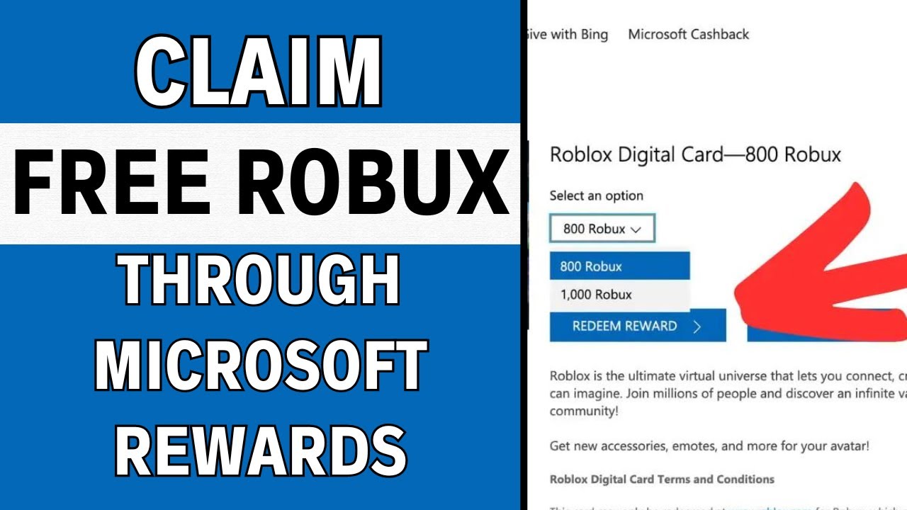 How To Redeem 100 Robux Through Microsoft Rewards Very Easy Youtube