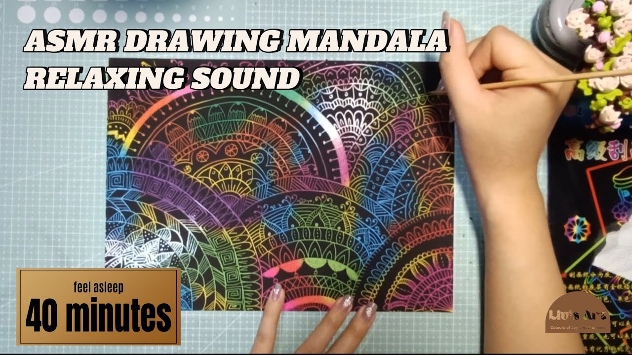 Asmr Drawing Mandala On Scraping Paper пёџ Relaxing Sound Asmr Art
