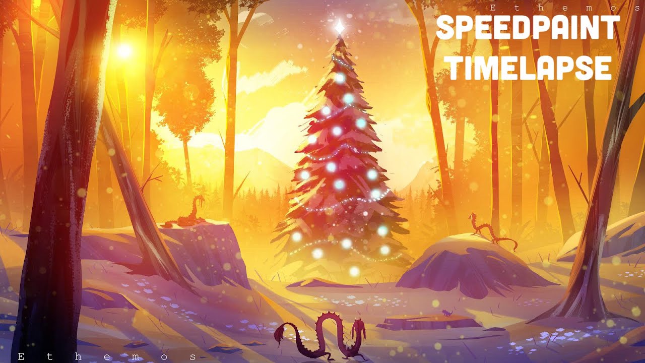 Speedpaint Timelapse Christmas Tree Youtube