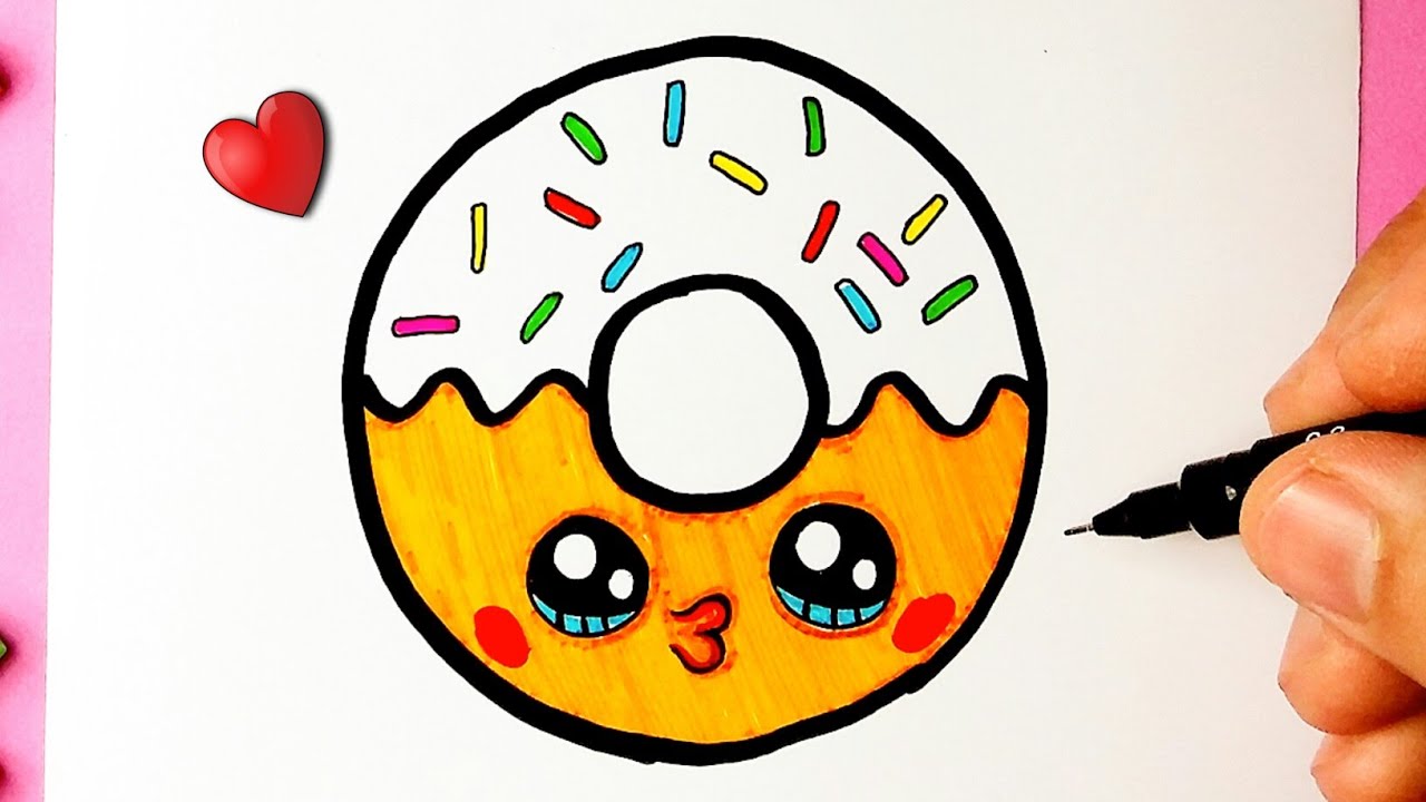 Como Desenhar Cookie Fofo Donut Kawaii Desenhos Kawaii Desenhos Para