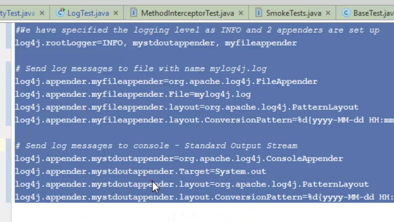 Log4j Logging Framework In Selenium Java Youtube