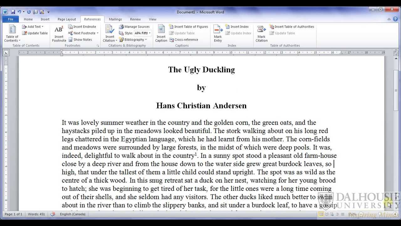 How To Use The Endnotes Section Of Microsoft Office Word 2010 Youtube