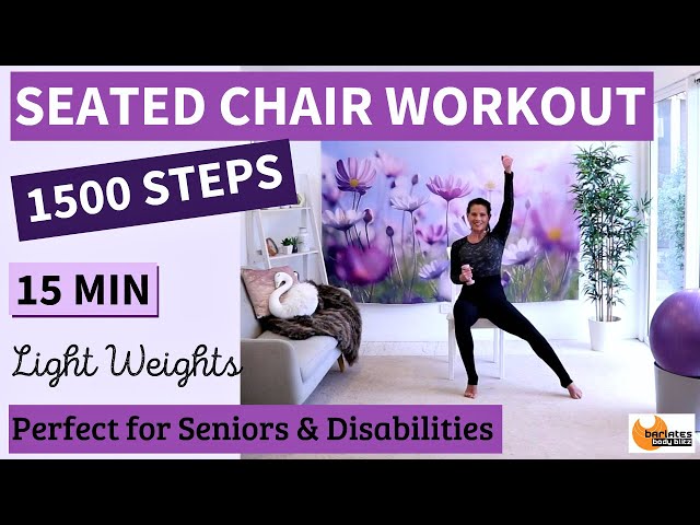 15 Min Chair Exercises For Weight Loss With Light Weights 1500 Steps