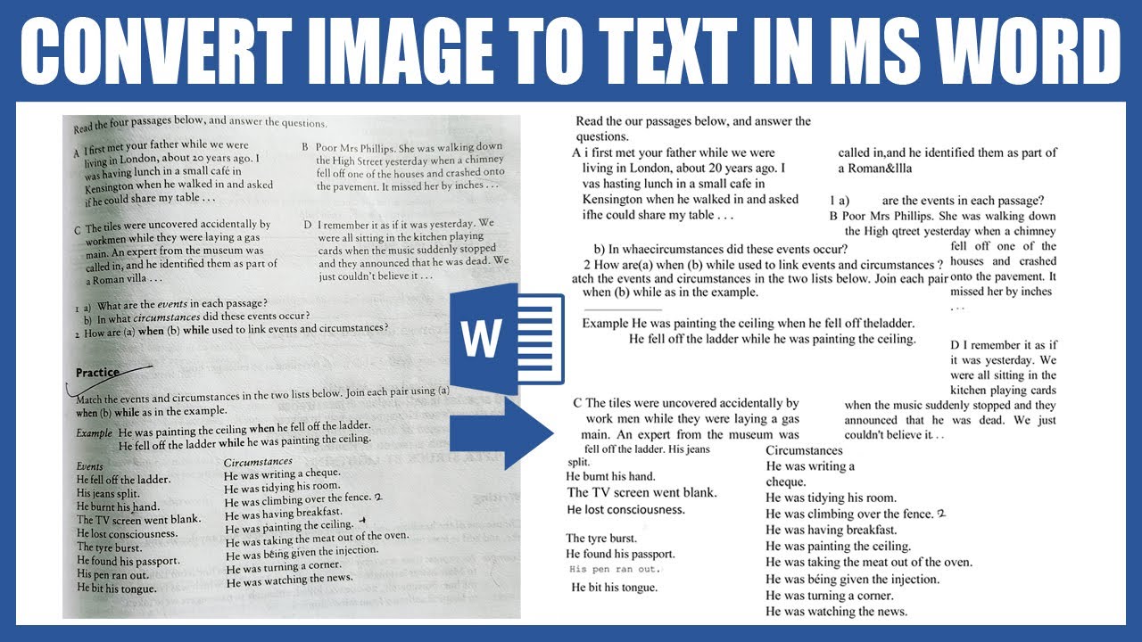 How To Convert Image To Text In Microsoft Word Tutorial Youtube