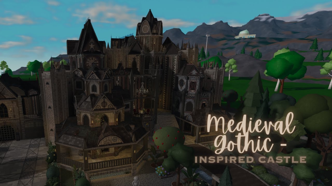 Medieval Gothic Inspired Castle Part 2 3 Bloxburg Speedbuild Youtube