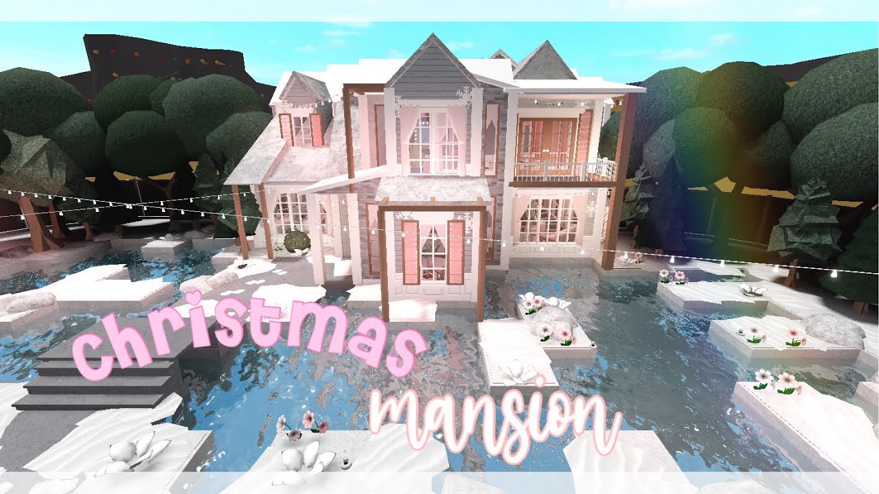 Bloxburg Christmas Roleplay Mansion House Build Youtube