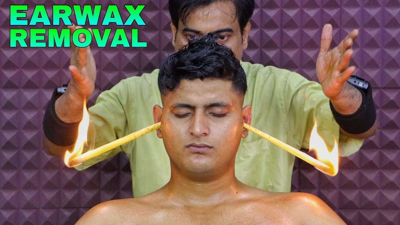 Earwax Removal With Fire Ear Cleaning Asmr Head Massage Neck