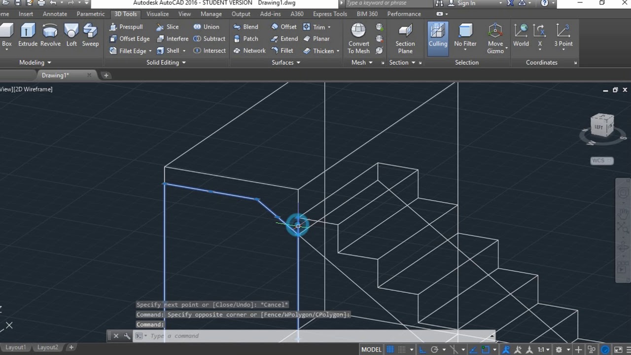 Tutorial Autocad 2016 Tangga 3d Youtube