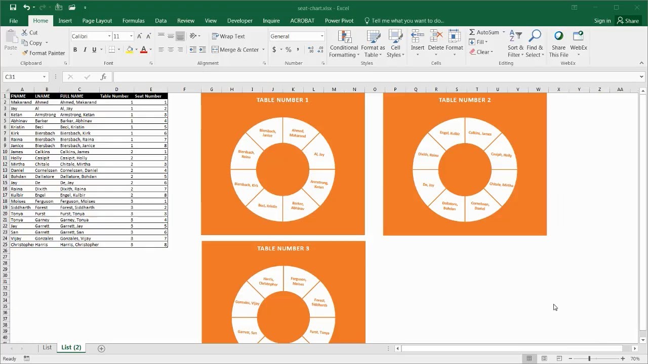 Seating Chart Excel Infoupdate Org