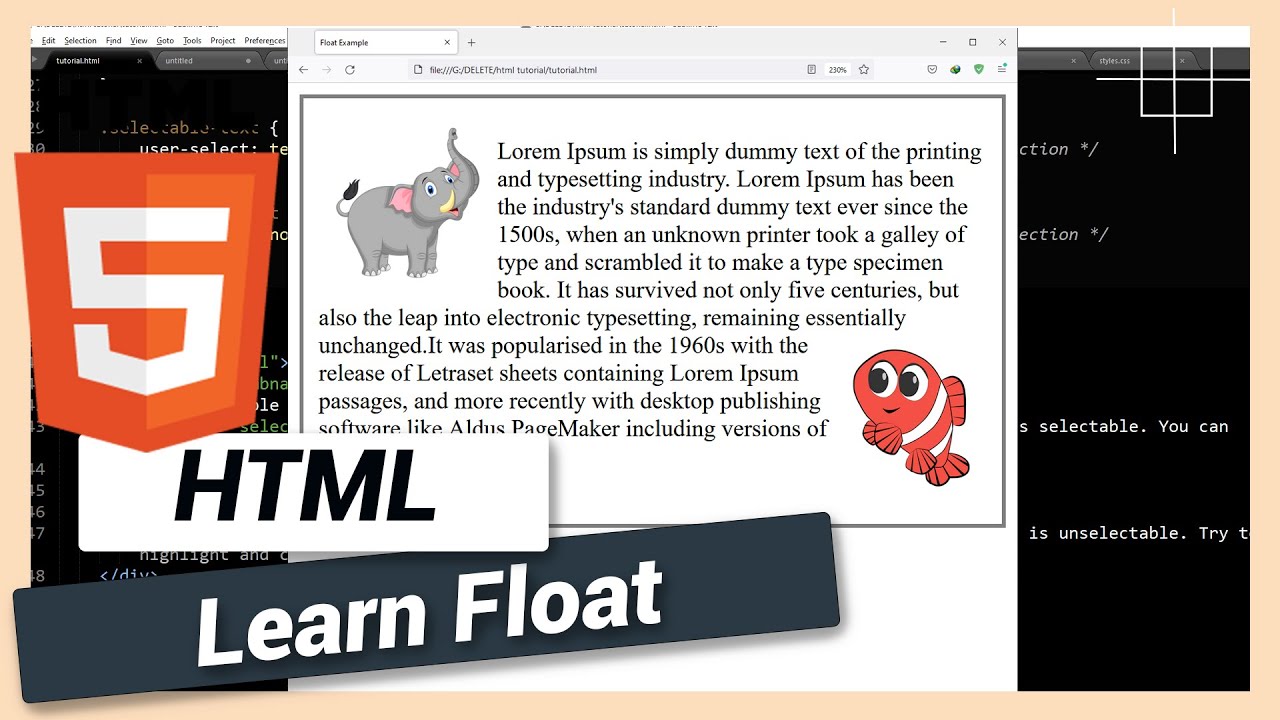 Learn About Float Html And Css Tutorial Youtube