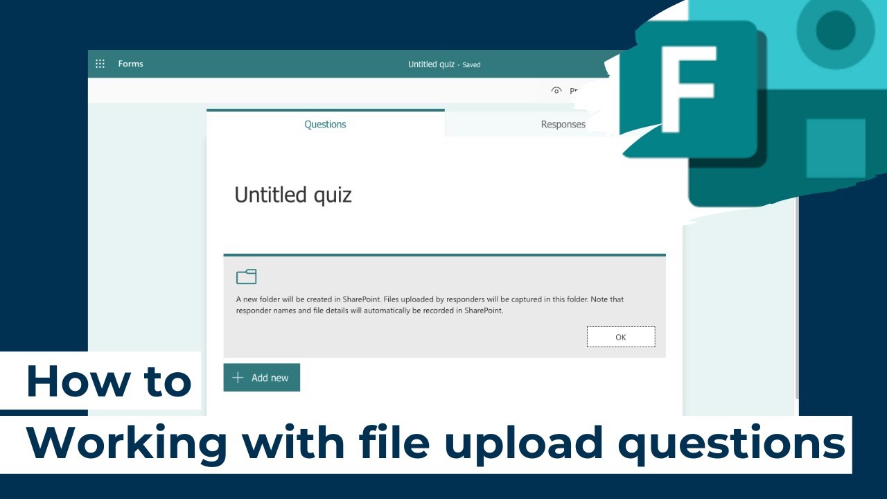How To Microsoft Forms Working With File Upload Questions Youtube