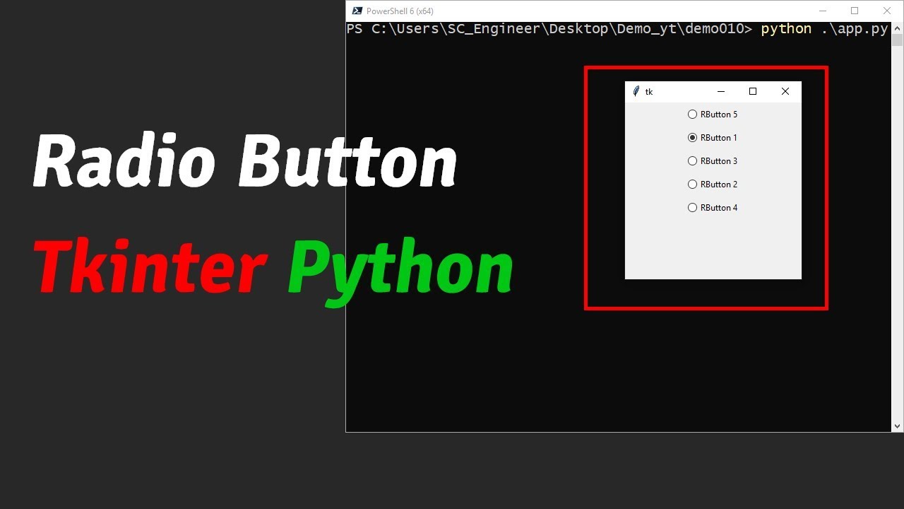 Python Tutorial Radiobutton In Tkinter Python In 2019 Youtube