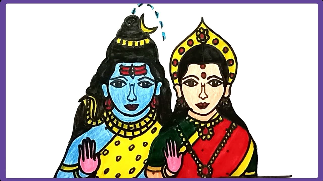 How To Draw Shiv And Parvati Lord Shiva And Maa Parvati Drawing – Eroppa