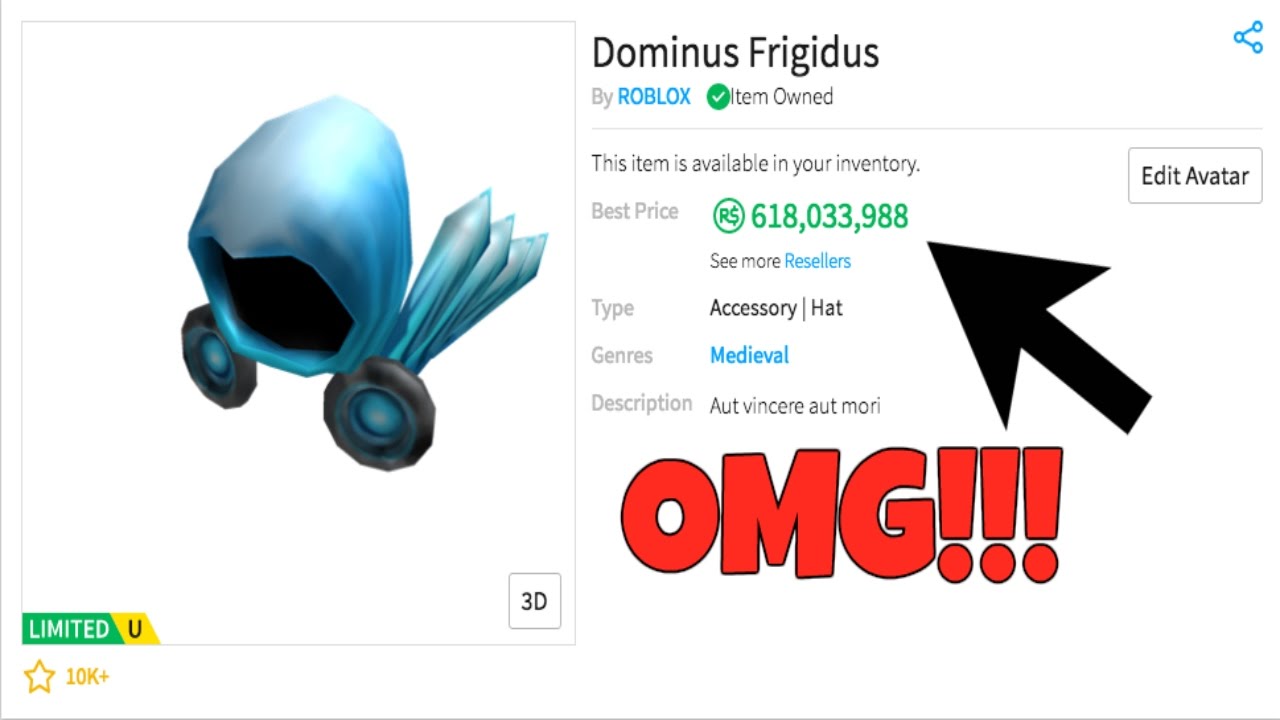 Buying Dominus Frigidus Roblox Youtube