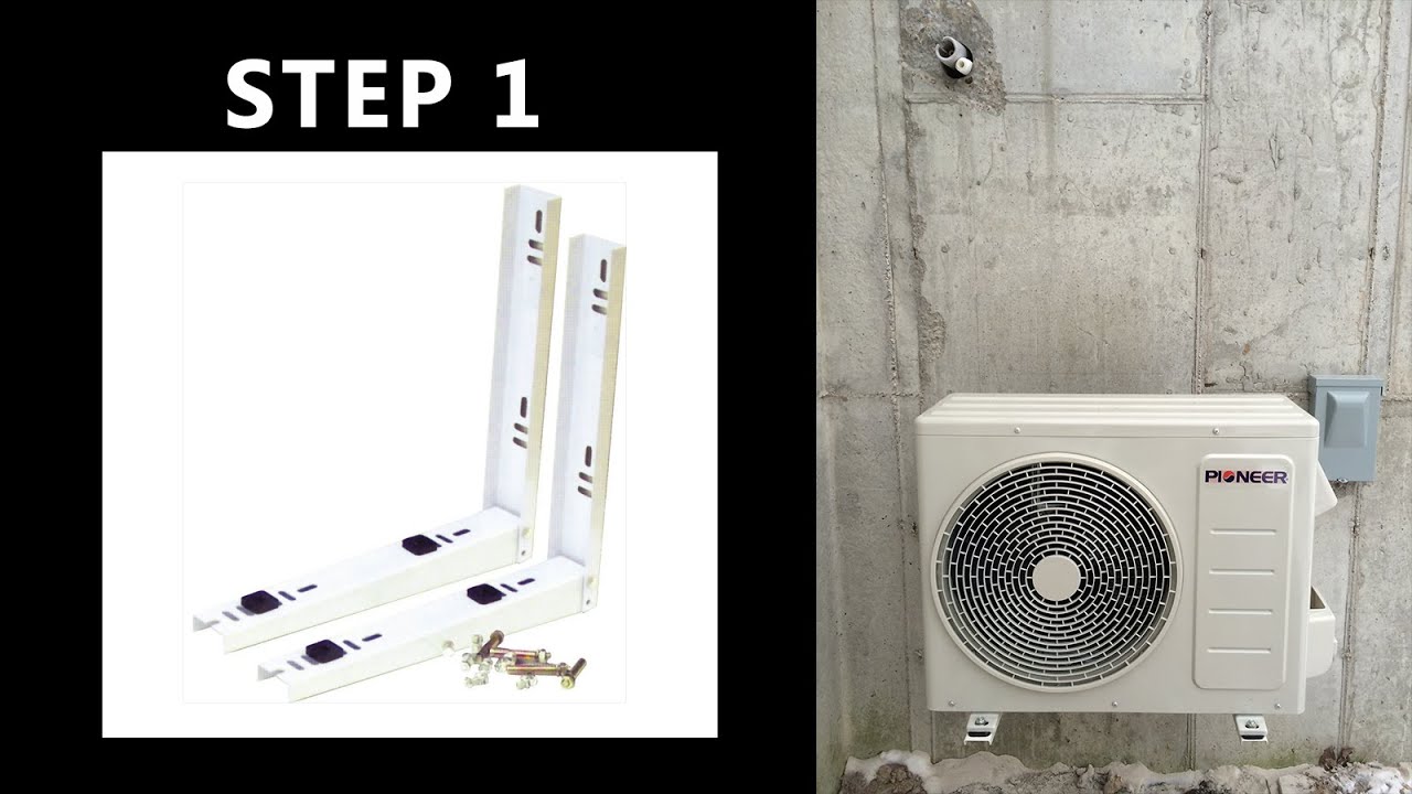 How To Install Mounting Brackets For Mini Split Ductless Ac Youtube