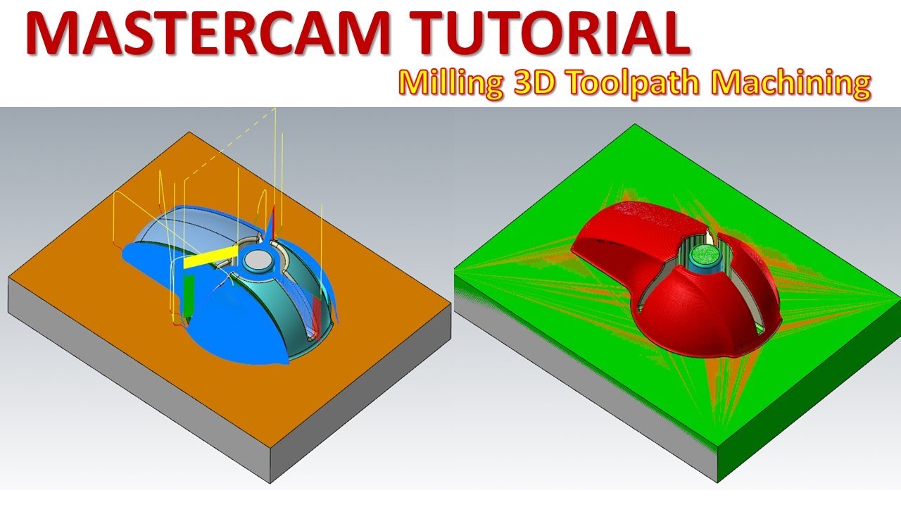 Mastercam Tutorial 133 Milling 3d Basic Beginnners Toolpath