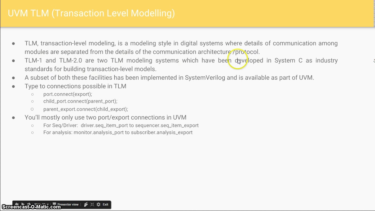 Course Uvm In Systemverilog 3 L6 1 Transaction Level Modelling