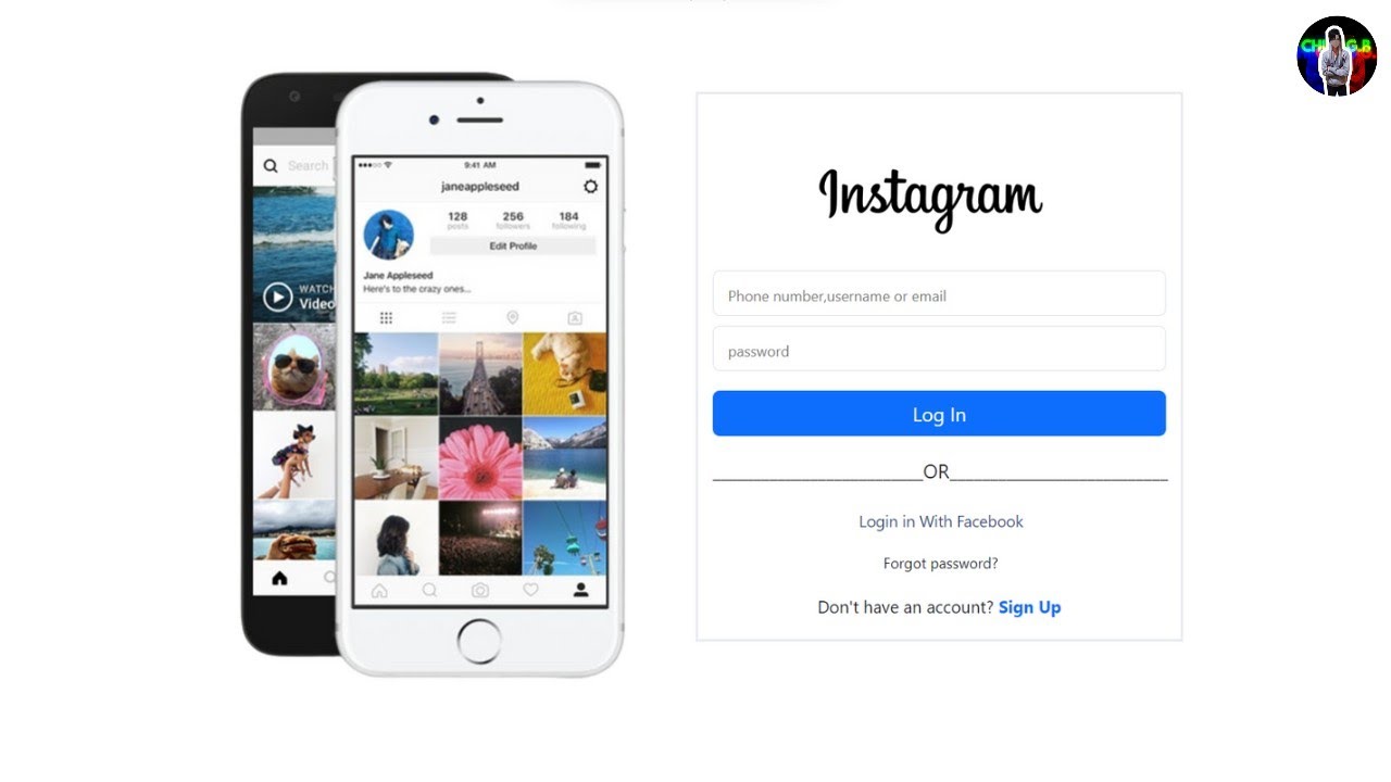 Instagram Login Page Using Bootstrap 5 Custom Css Youtube