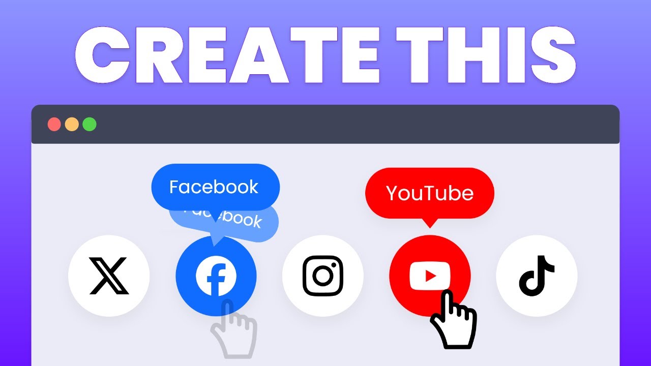 Tooltip Hover Transition For Social Media Icons Html Css Tutorial