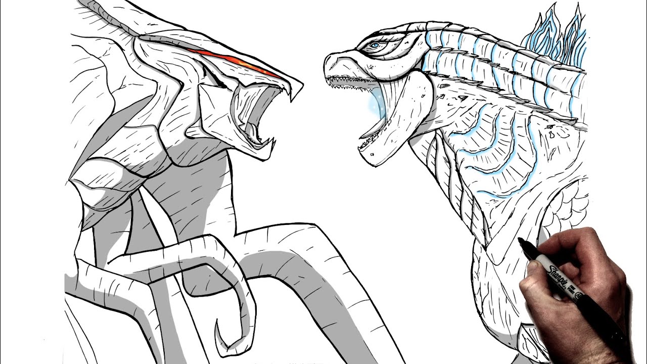 Godzilla Vs Muto Drawing