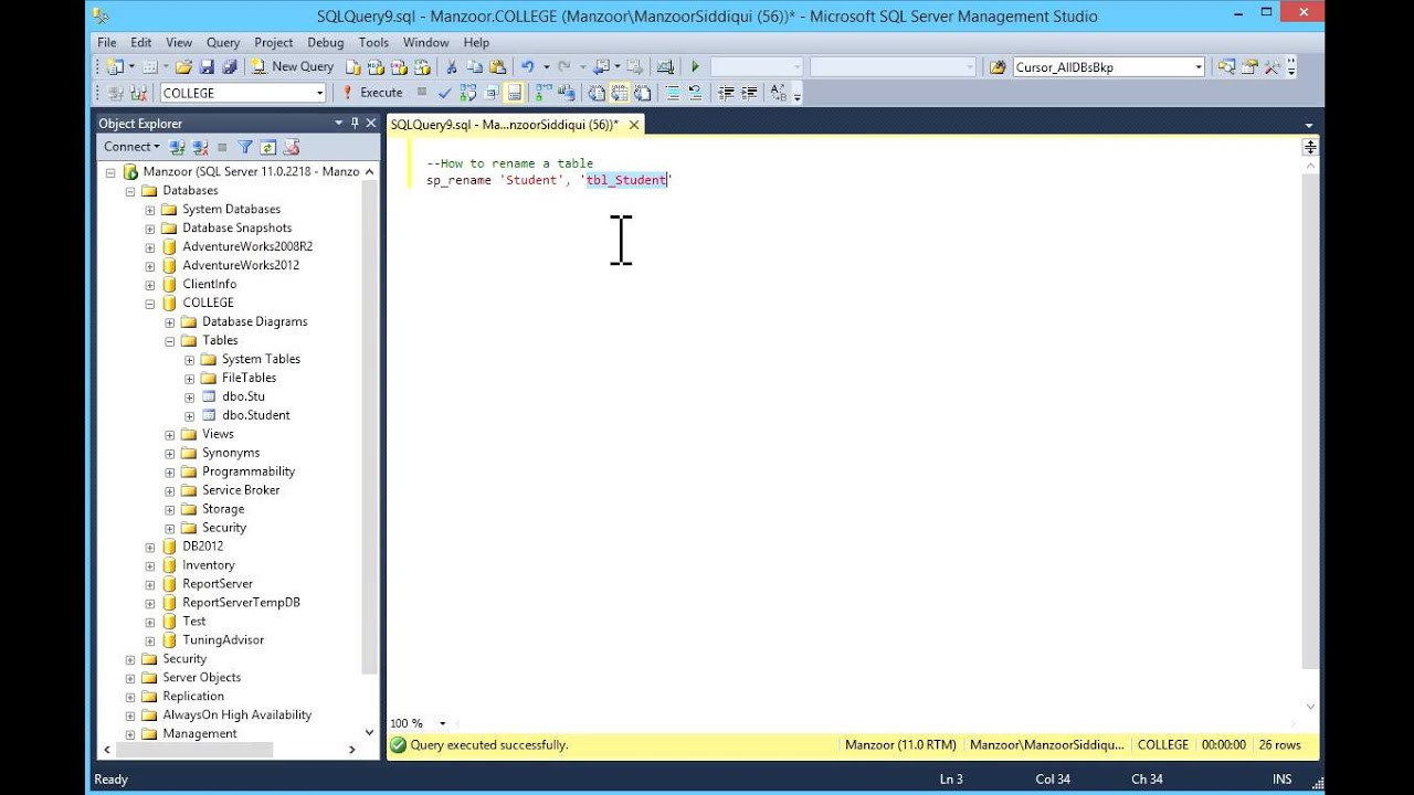Sql Server Rename Table T Cabinets Matttroy