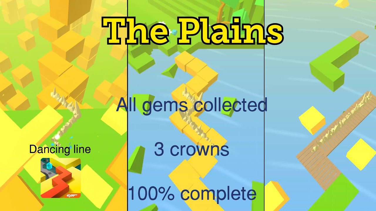 Dancing Line The Plains All Gems 3 Crowns 100 Complete Youtube