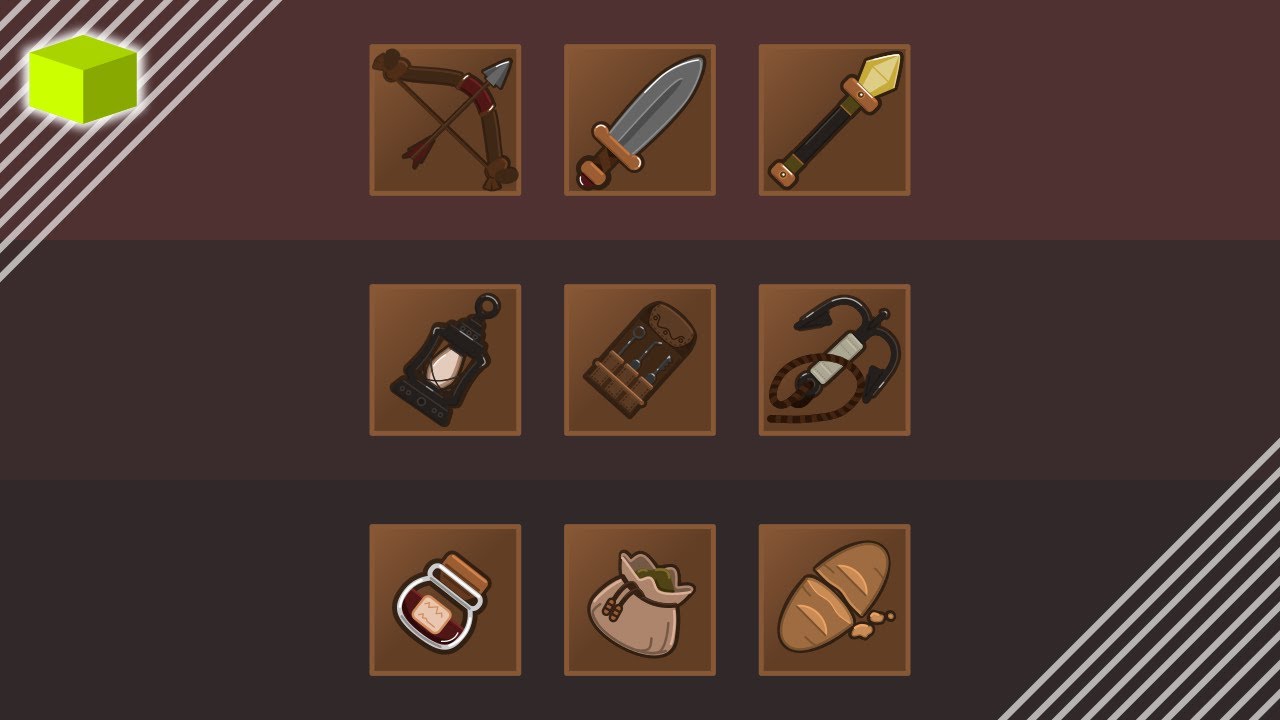 Adventure Game Ui Vector Fantasy Inventory Objects Youtube