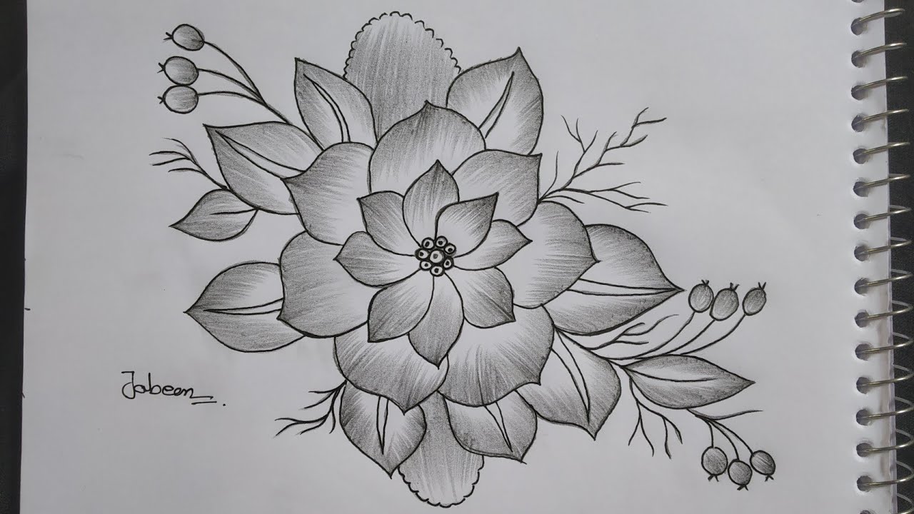 Creative Pencil Drawings Of Flowers Flowers In A Vase By Pencil Art