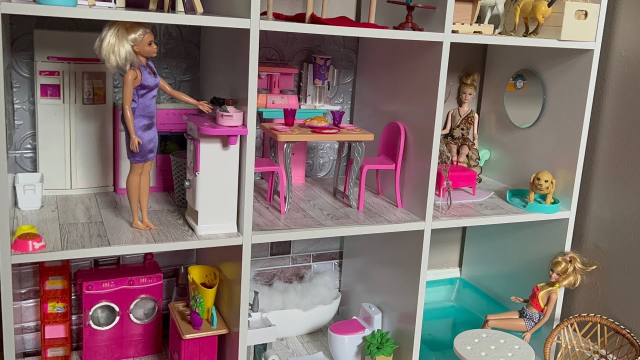 Decorando La Nueva Mansión De 6 Niveles De Barbie Haciendo La Casa