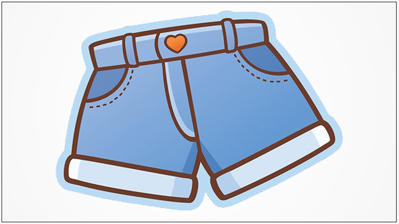How To Draw A Cute Cartoon Shorts For Girls Shorts For Sports In The