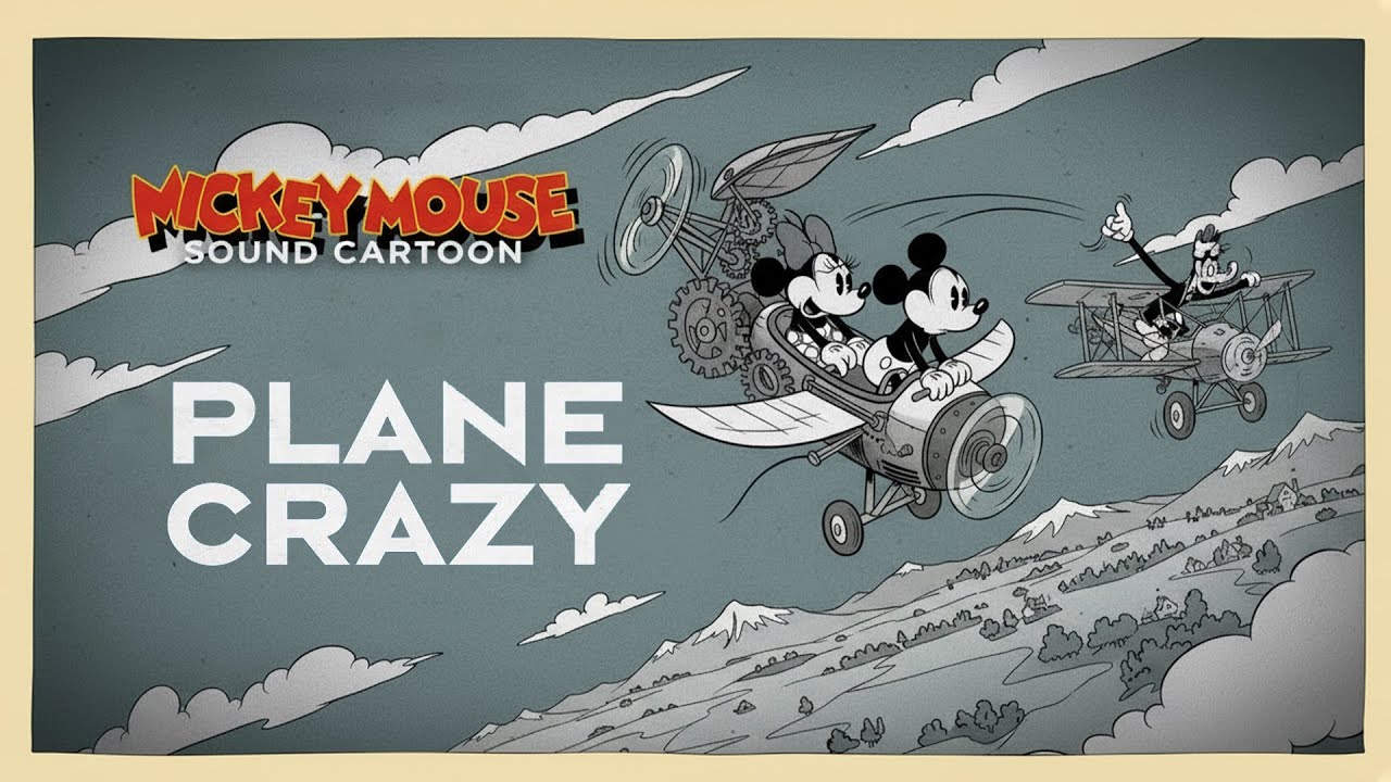 Mickey Mouse Plane Crazy With Custom Soundtrack 1928 4k Film