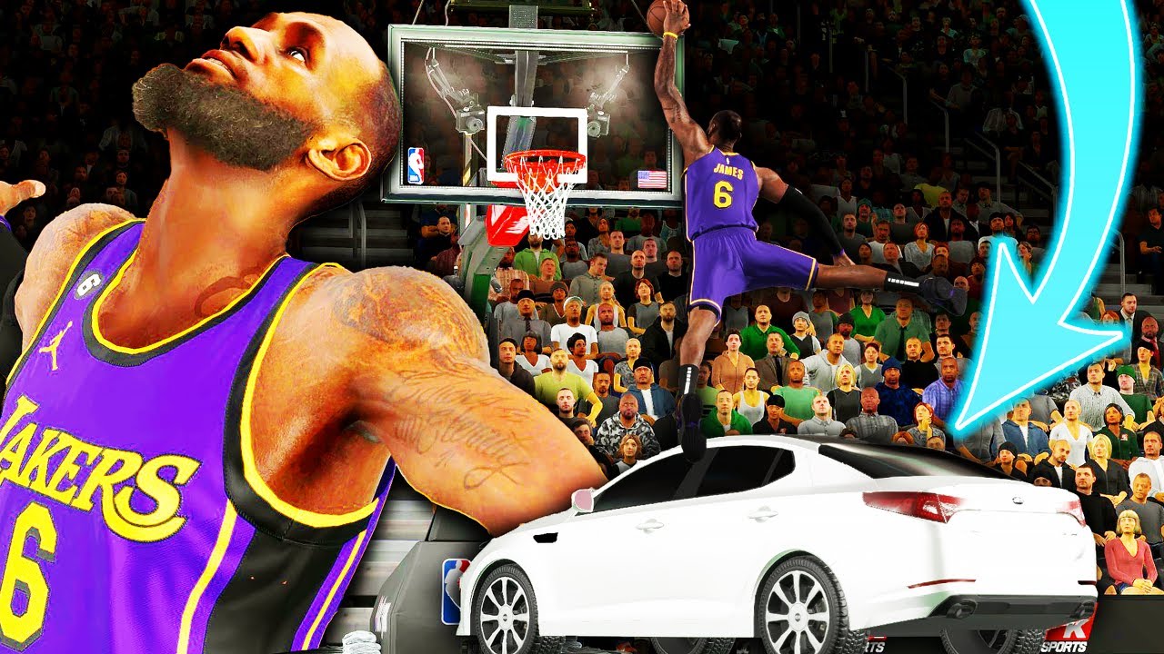 Lebron James Dunk Over Car
