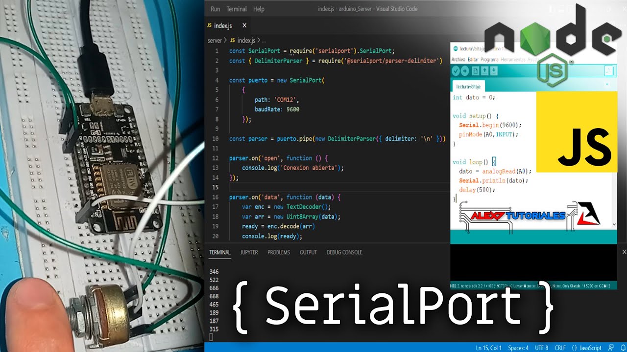 Serialport Leer Puerto Serie Con Nodejs Y Arduino âš Youtube