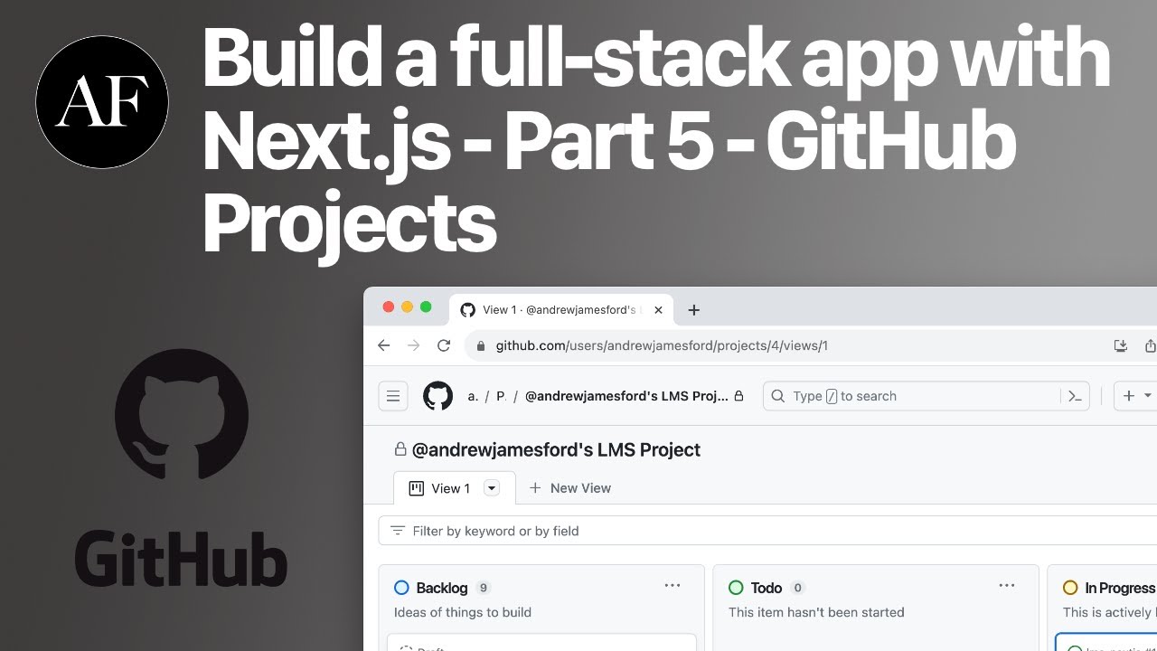 Build A Full Stack Web App With Next Js Part 5 Github Project Youtube