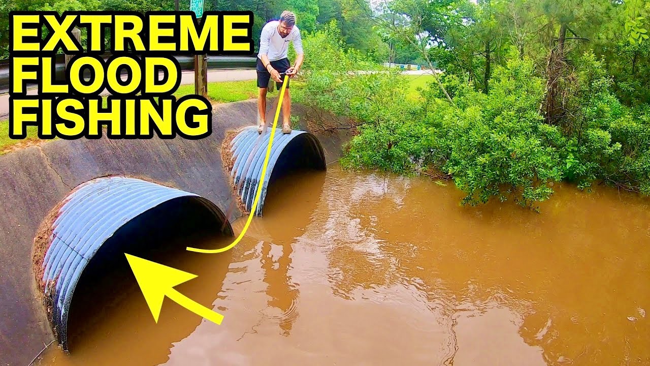 Insane Fishing During Urban Flash Flooding Youtube
