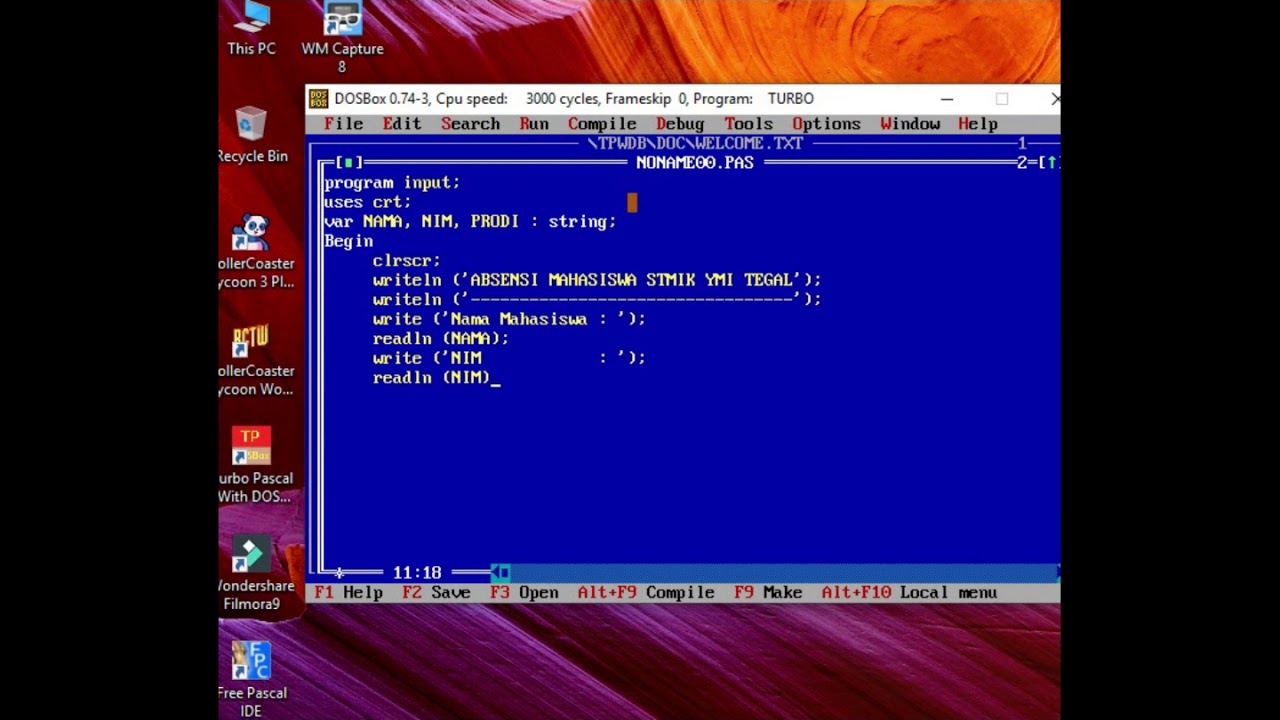 Program Input Output Pascal Youtube