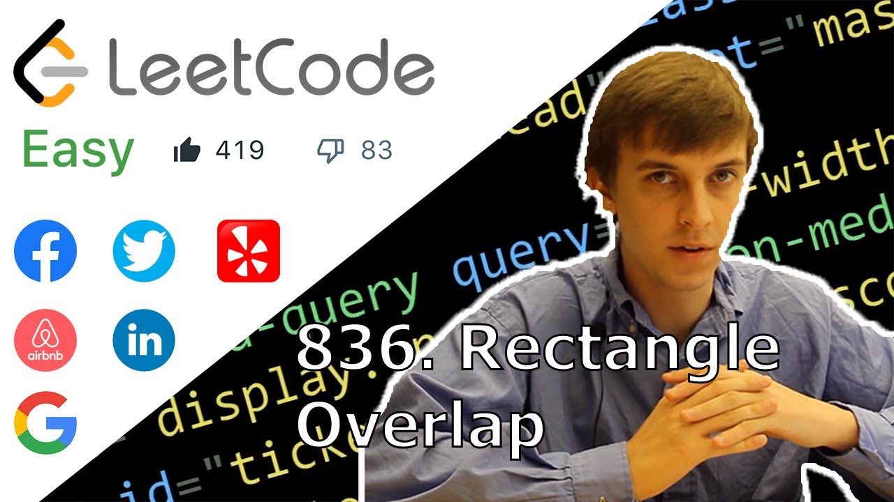 Leetcode 836 Rectangle Overlap Solution Explained Java Youtube