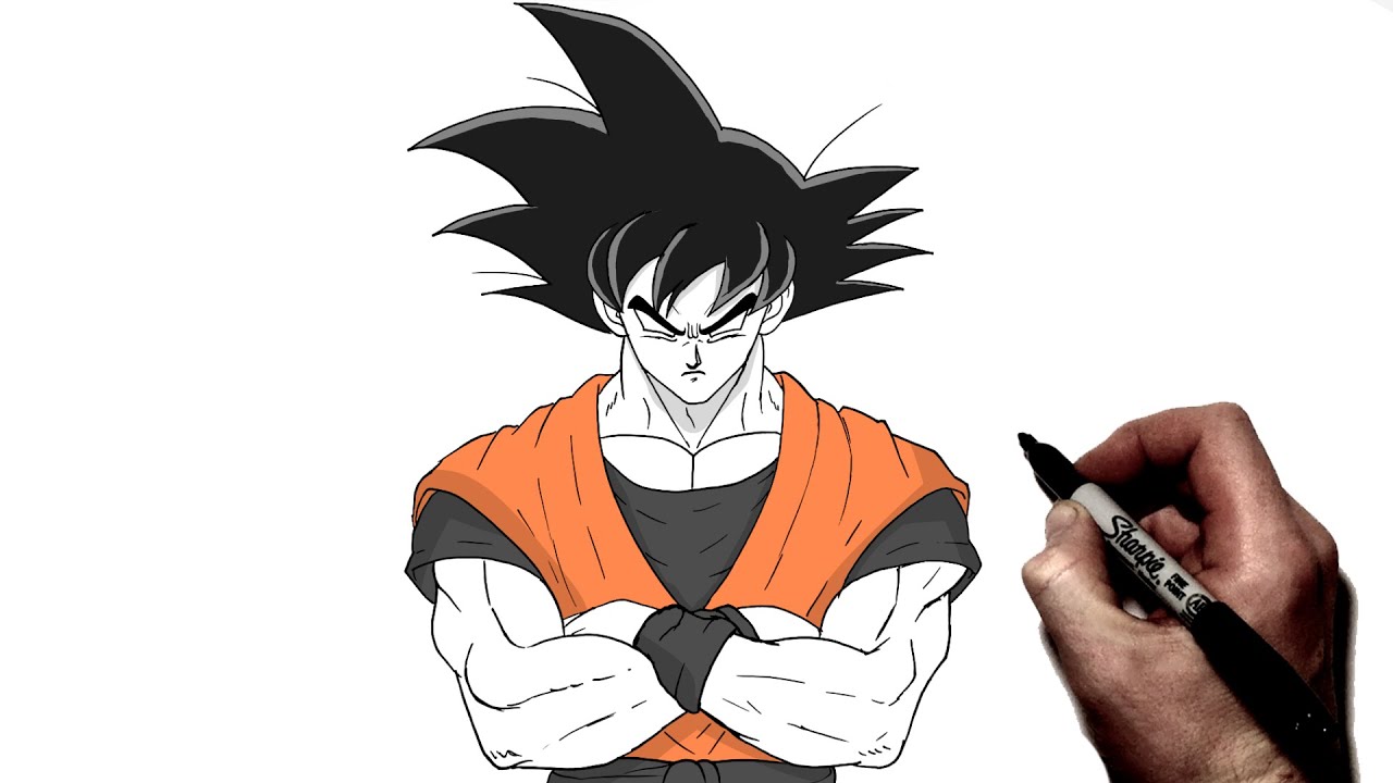 How To Draw Goku Step By Step Dragon Ball Youtube