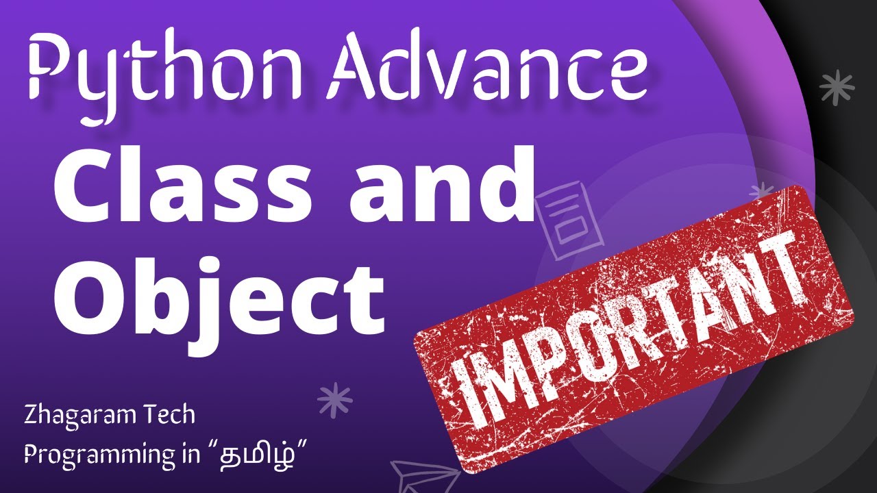 Python Tutorials Class And Object Tamil Youtube