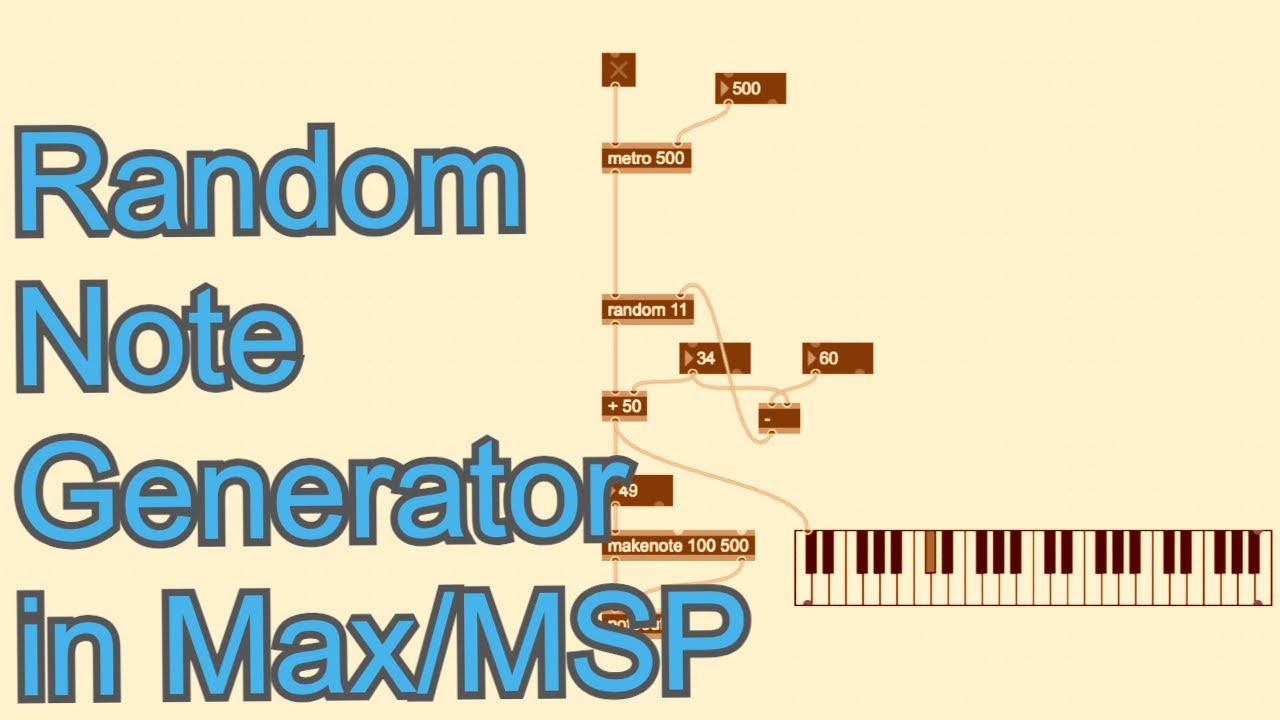 Random Note Generator Max Msp Tutorial For Beginners Youtube