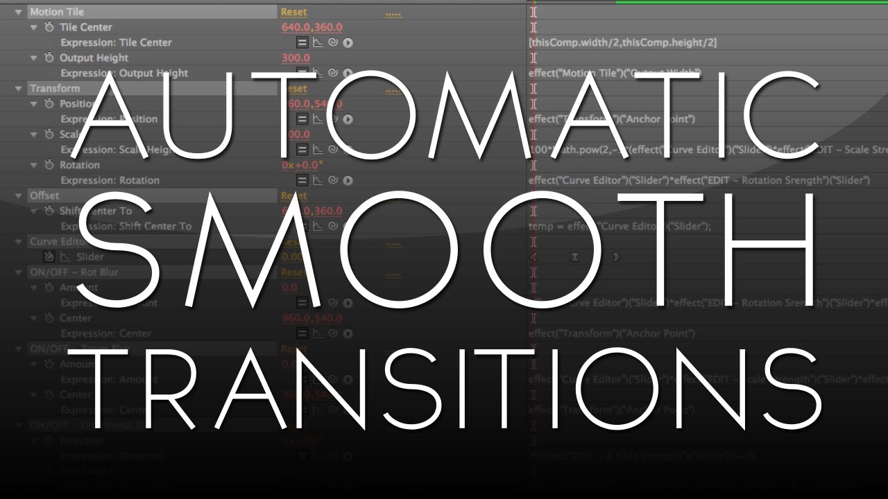 After Effects Tutorial Automatic Smooth Transitions Cs6 Youtube