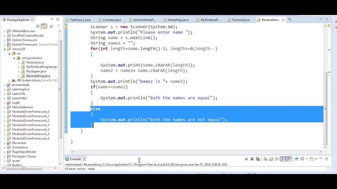 Java In Tamil Palindrome Program Youtube