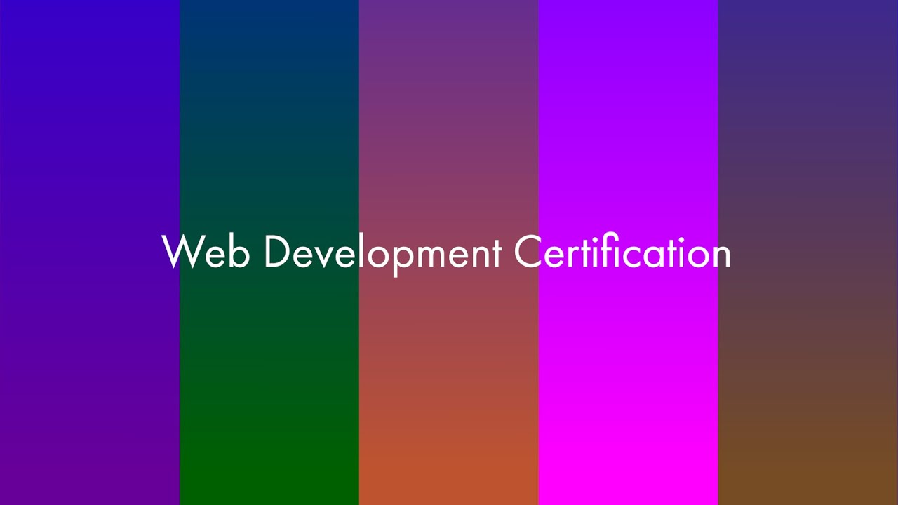Web Development Certification Youtube