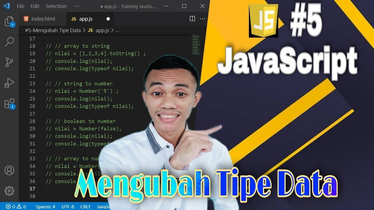 Javascript Tutorial 5 Mengubah Tipe Data Belajar Javascript Youtube