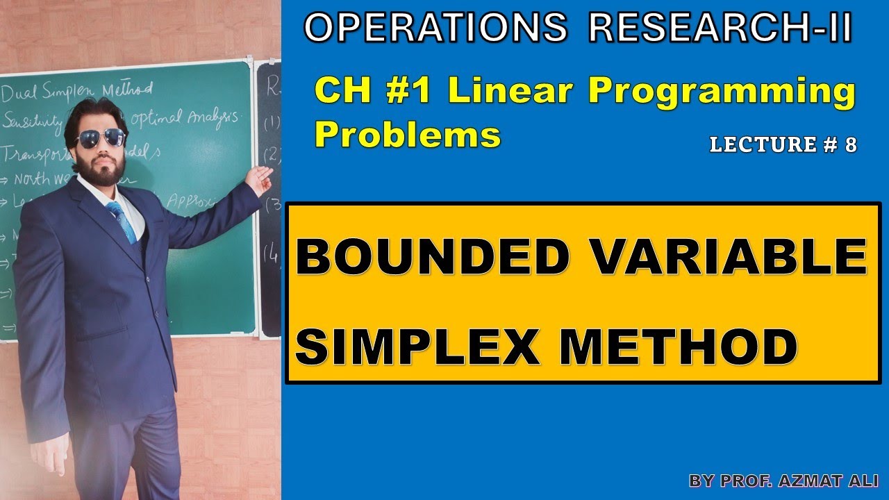 8 Operations Research Ch 1 Linear Programming Problems Simplex