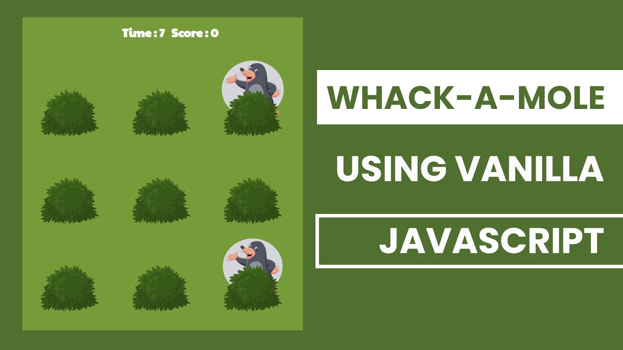 Whack A Mole Game Using Html Css Vanilla Javascript Javascript