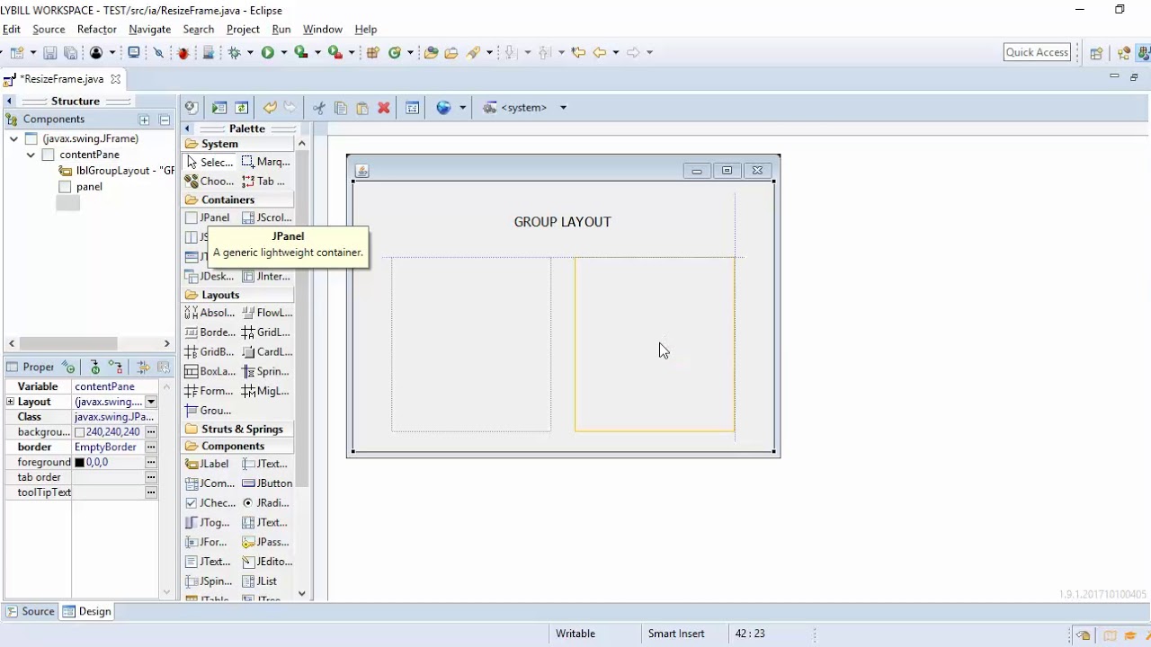 How To Automatically Size Jpanel Inside Jframe Youtube