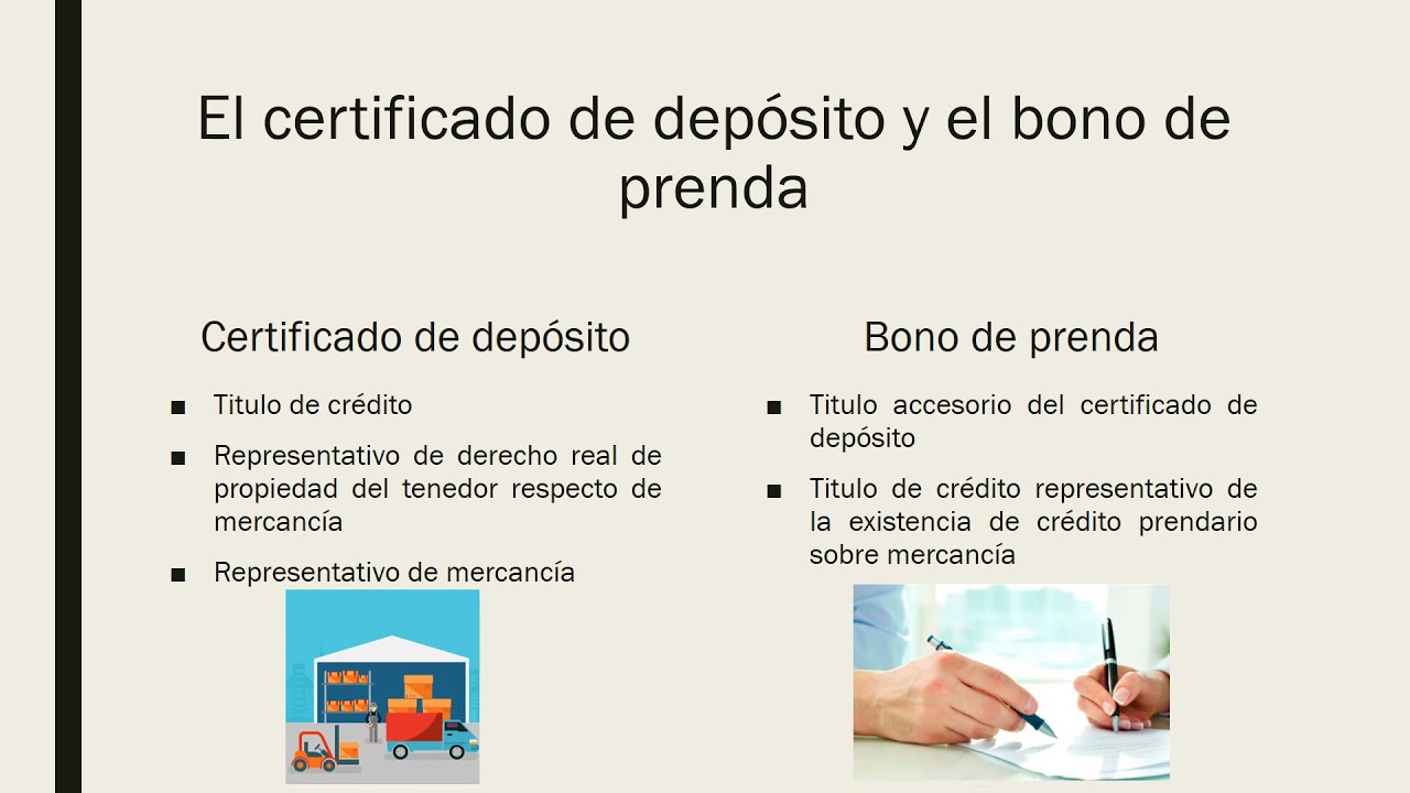 Certificado De Depósito Y Bono De Prenda Youtube